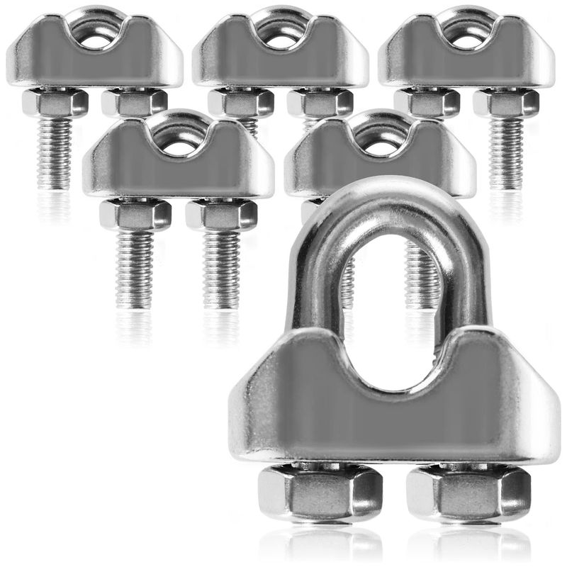 com-four® 6x M5 wire rope clamp, 304 stainless steel shackle rope clamp ...
