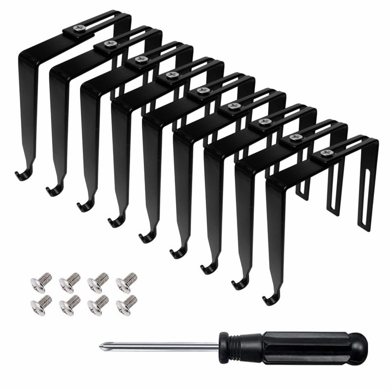 Cubicle Hangers Universal Partition Hanger Set Metal Black Cubicle ...