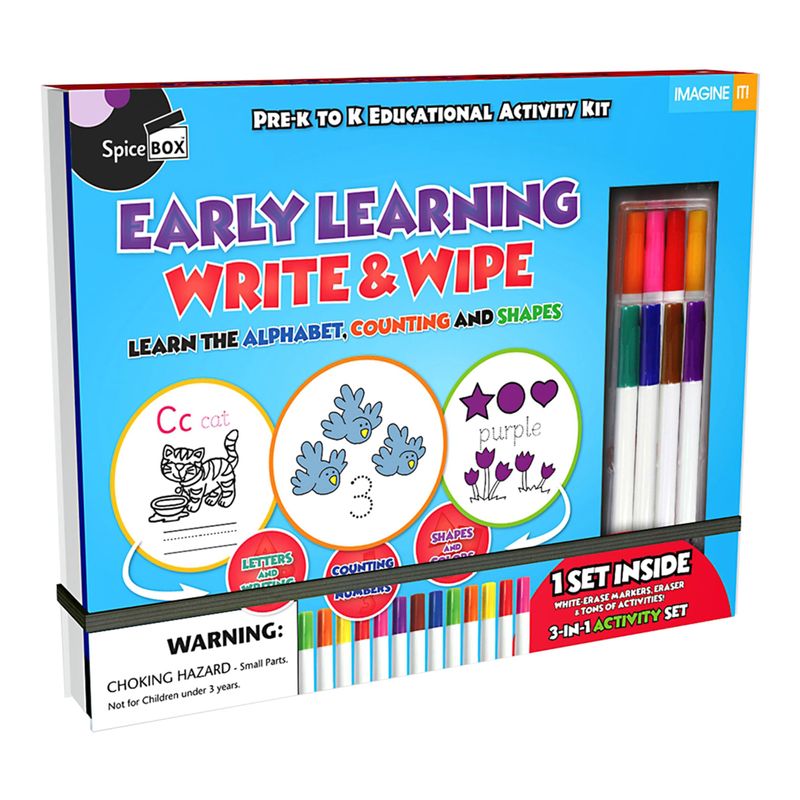 SpiceBox Preschool Learning Educational Toys, Dry Erase Activity Book ...