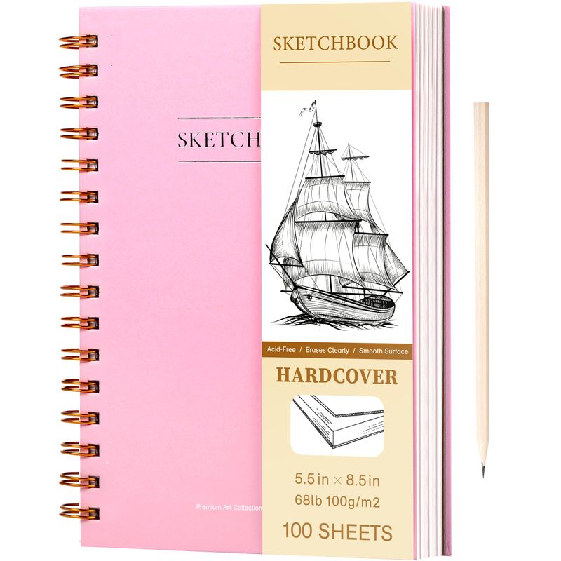 Yoment 5.5" x 8.5" Sketch Book Small Sketchbook for Drawing 100 Sheets ...