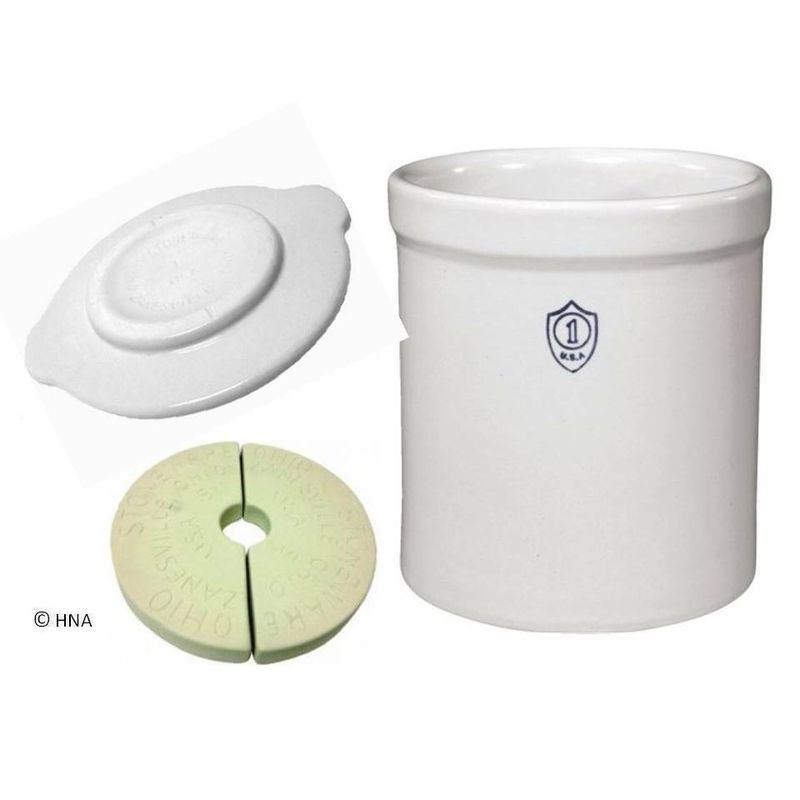 Ohio Stoneware 1 Gallon 3 Piece Kit for Fermentation and Preservation ...