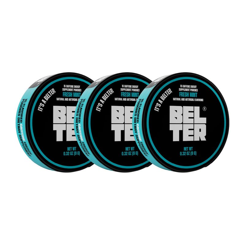 BELTER - Fresh Mint - Caffeine Pouches - Bundle Pack - 45 Count - Fast ... BELTER - Fresh Mint - Caffeine Pouches - Bundle Pack - 45 Count - Fast ...