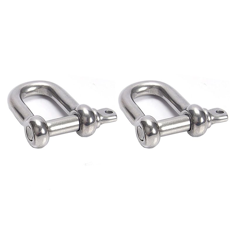Yesmin 2 Pcs M8 D-Type With Pins Shackle,Heavy-Duty 304 Stainless Steel ...