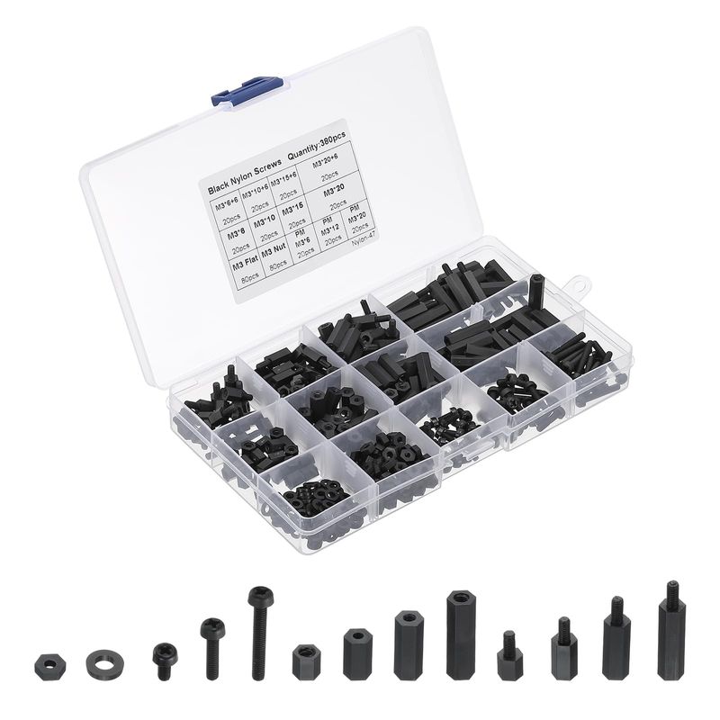 PATIKIL M3 Male Female Nylon Hex Spacer Standoff Kit, 360Pcs ...