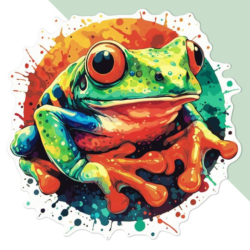 Large 210mm 'Tree Frog' Permanent Sticker Decal for Cars/Windows/Bins ...