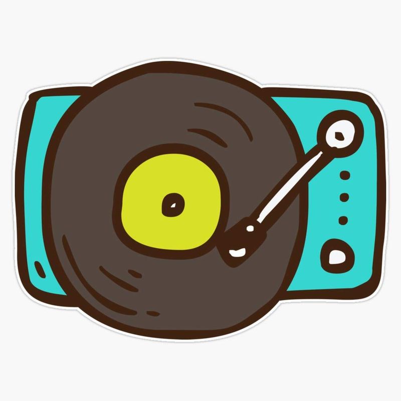 Hand Drawn Vinyl Record Turntable Vinyl Waterproof Sticker Decal Car ...
