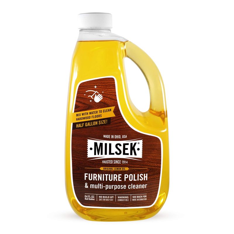 Milsek Half Gallon Furniture Polish and Cleaner with Lemon Oil, 64 fl ...