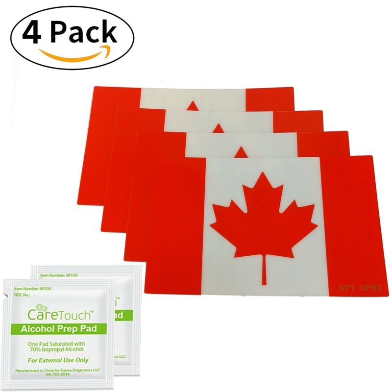 Set of 4 Vinyl Canada Flag Decal Stickers UV Resistant Weatherproof Spy ...