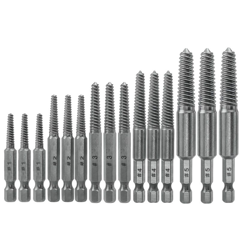 Screw Extractor Drill Bit Set, 15Pcs Screw Remover and Extractor Bit ...