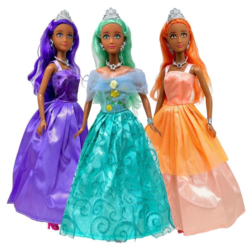 Princess Doll Set for Girls, 3 Little Dolls for Dollhouse Fairy Tale ...