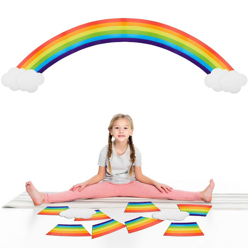 10 Pcs Jumbo Rainbow Cardboard Cutouts Bulletin Board Set Wall Decal ...