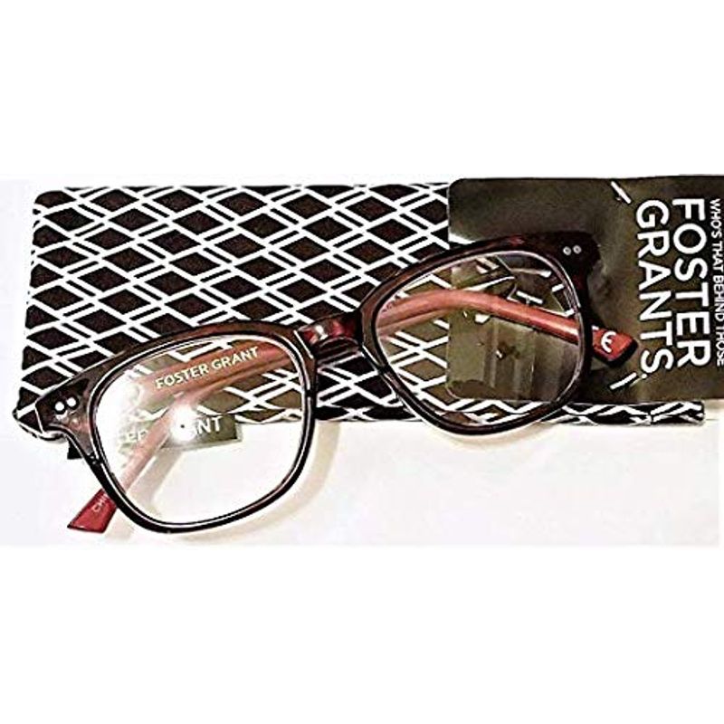 Foster Grant Ashlyn Red Women's Reading Glasses with Case +2.50 ...