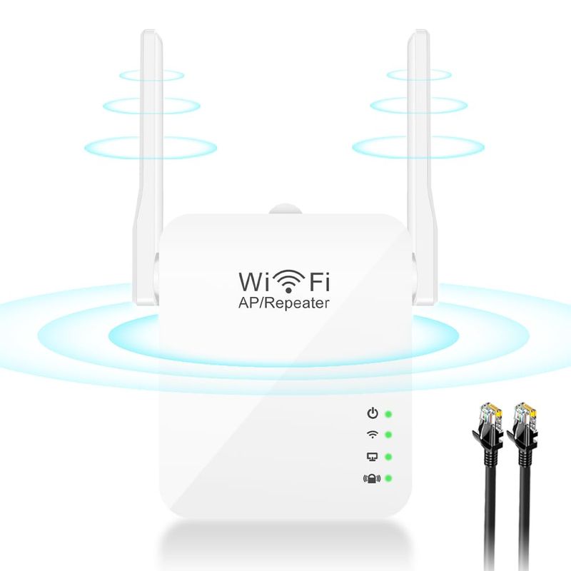 WiFi Extender Booster 300Mbps Wireless Internet 2.4GHz with Long Range ...