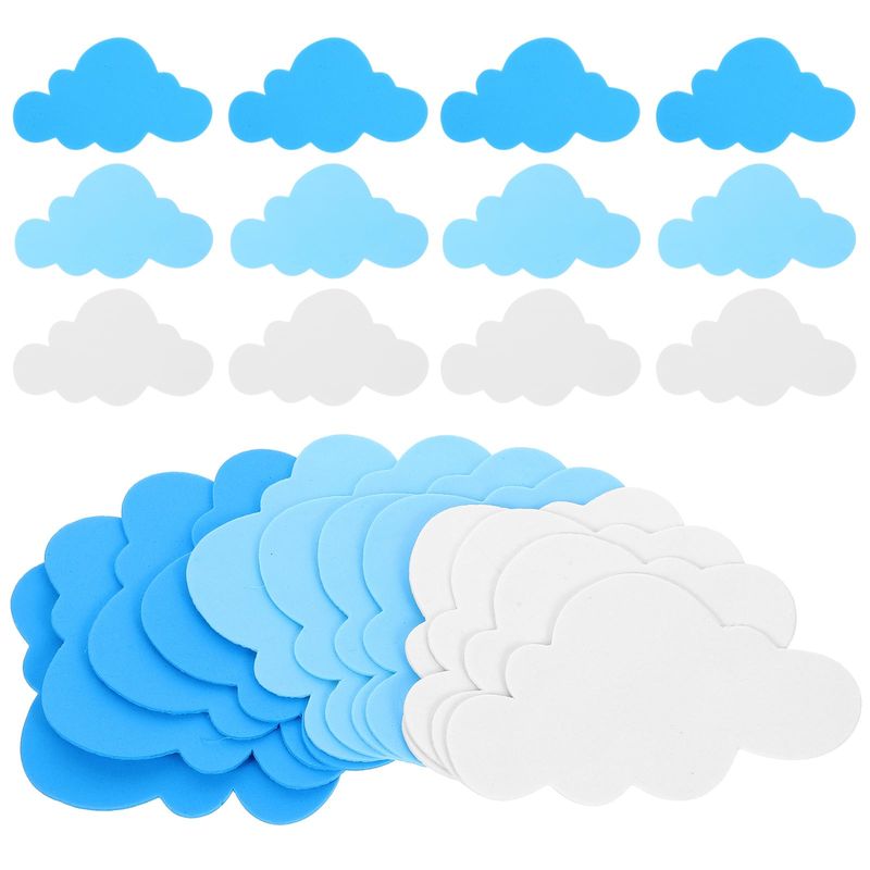 NUOBESTY 24pcs Clouds Wall Stickers Foam Cloud Wall Decals for ...