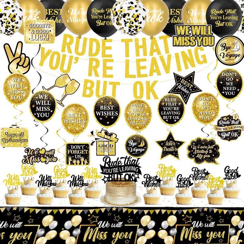 Farewell Party Decorations Supplies, Rude That You're Leaving But OK Banner Going Away Party ...