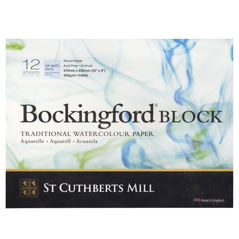 St. Cuthberts Mill Bockingford Watercolor Paper Block - 12x9-inch White ...