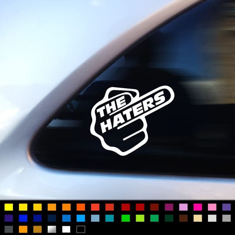 Haters Funny Car Sticker, Vinyl Decal Sticker for Car Van Window Bumper ...