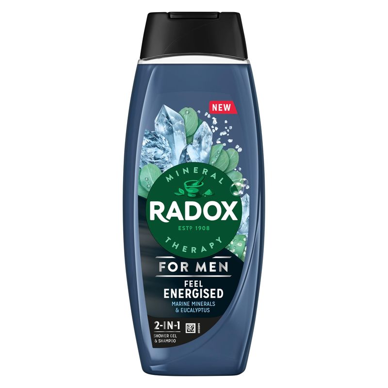 Radox Mineral Therapy Feel Energised 2-in-1 Shower Gel & Shampoo Men's ...