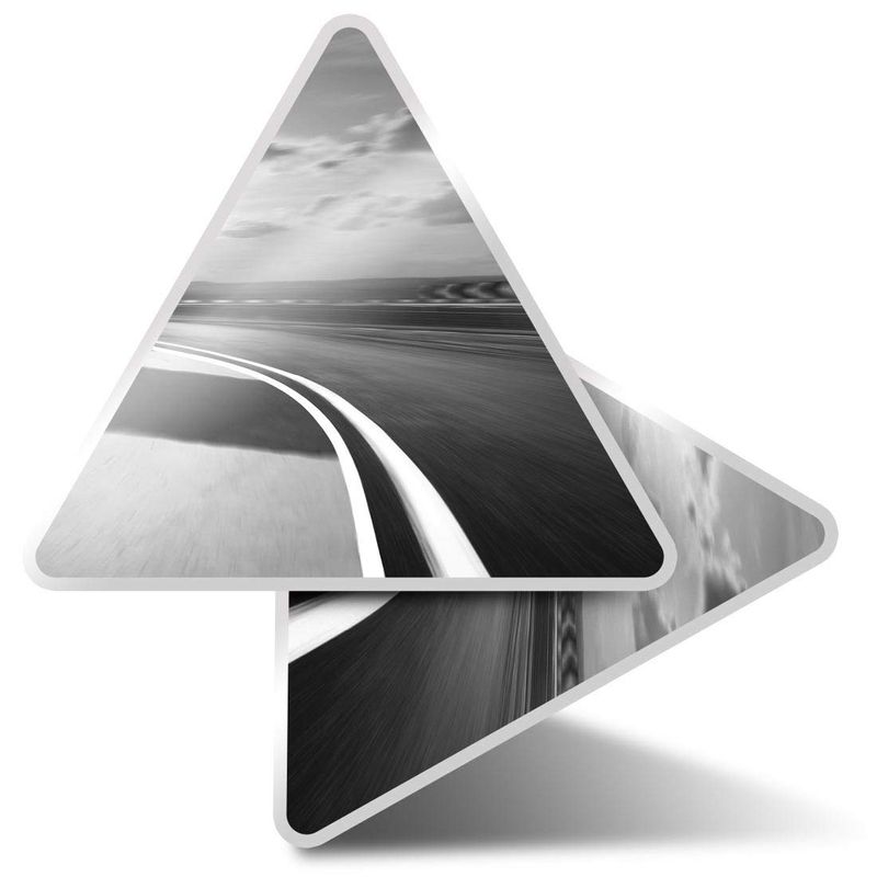 2 x Triangle Stickers 10cm - BW - Race Track Racing Vehicle Laptop ...