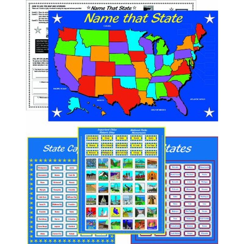 Eureka Learning Playground, States & Capitals Sticker Activity Kit, 11 ...