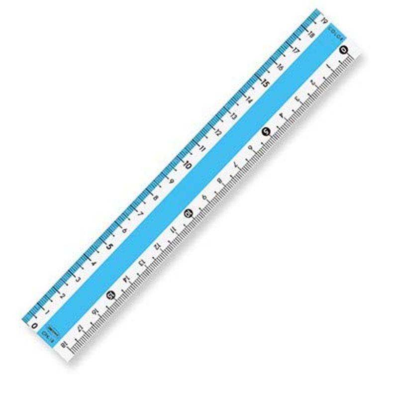 Kyoei Plastic CPK-18-B Color Straight Ruler, 7.1 inches (18 cm), Blue ...