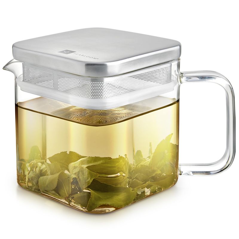 Teabloom Stackable Cube Glass Teapot for All Types of Teas – 27 oz ...