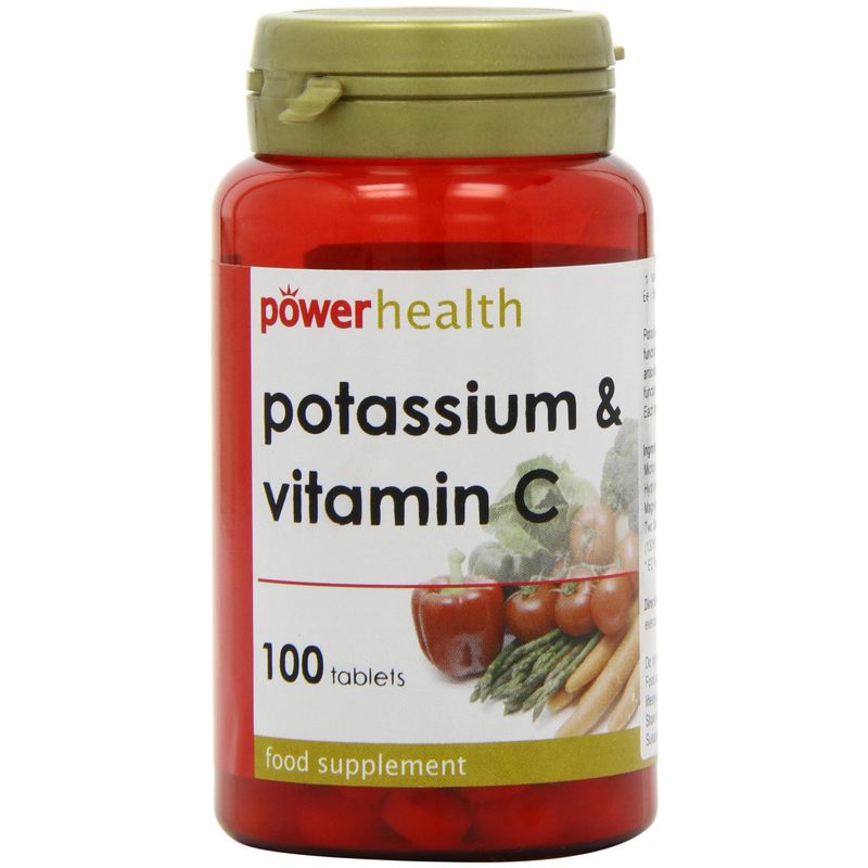 Power Health 200mg Potassium Plus 50mg Vitamin C Tablets - Pack of 100 ...