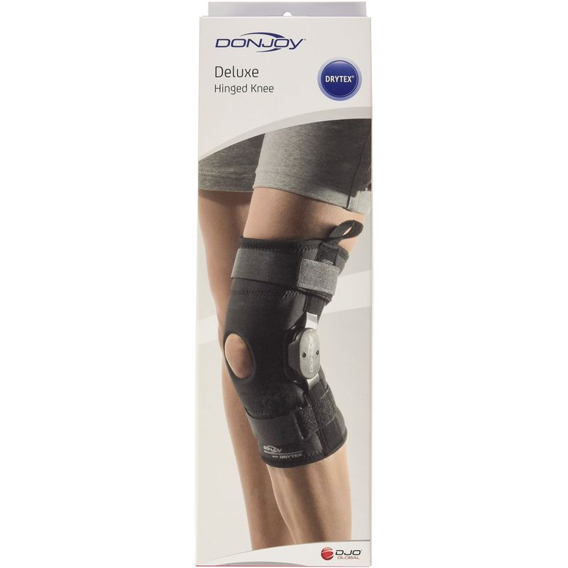 DonJoy Deluxe Hinged Knee Brace, Drytex Sleeve, Open Popliteal, X-Large ...