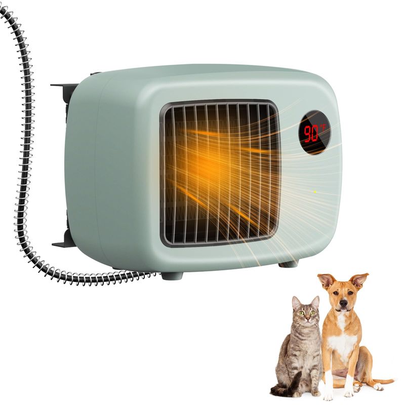 600W Dog House Heater,Anti-Bite Cord Heated Dog House,Wall-Mounted Dog ...