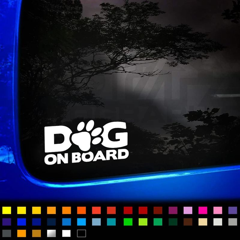 Dog On Board Sticker Decal for Car Window Bumper Vinyl Decal Sticker ...