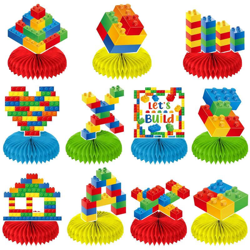 Faccito 33 Pieces Building Block Party Decorations Building Block Party ...