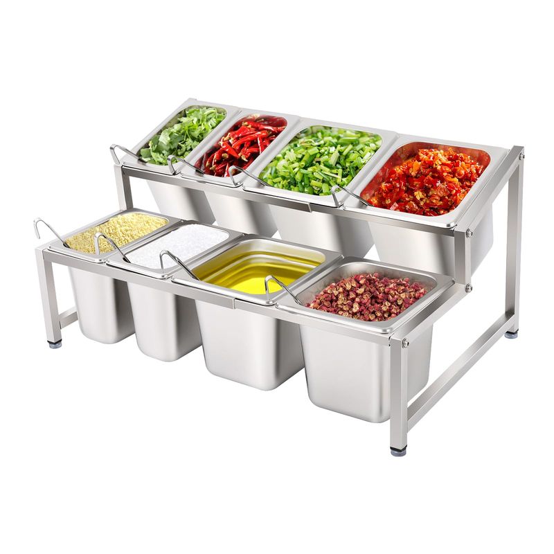 WUSILILU Expandable Stainless Steel Spice Rack, 2-tier Countertop Spice ...