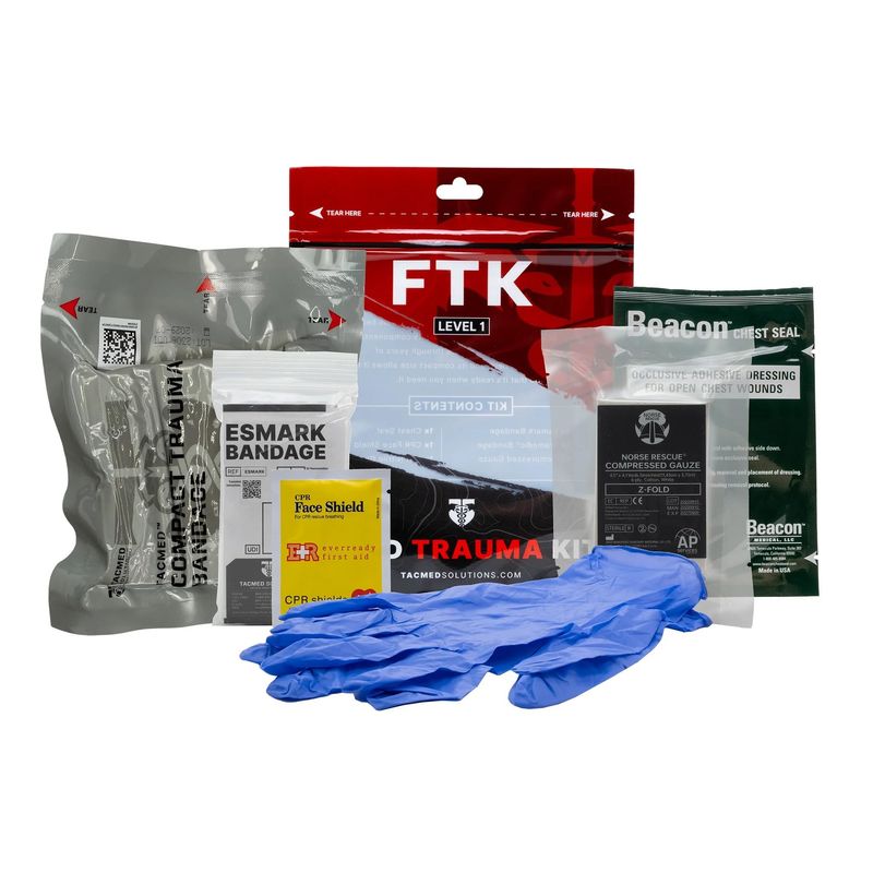 TacMed Solutions Field Trauma Kit Level 1, (FTK) Compact Trauma ...