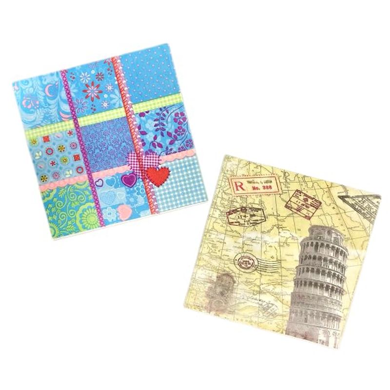 Paper Napkins, Set of 2, 5 each - Decoupage, Blue, Heart, Red ...