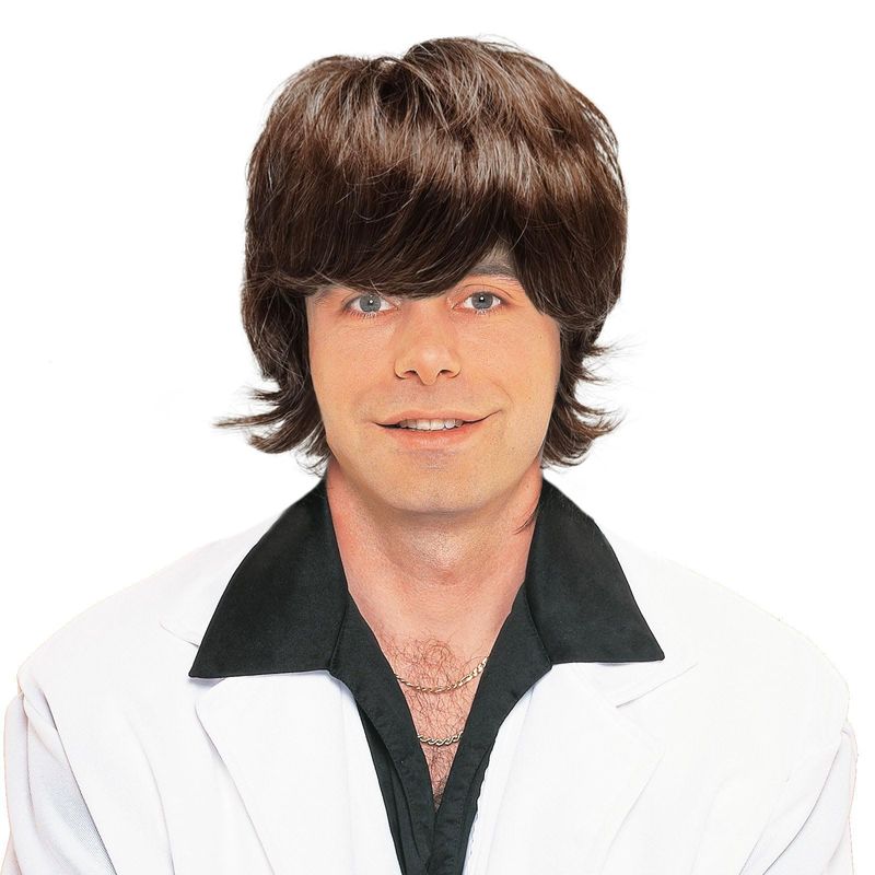 YAUOIPI Men's 90’s Rock Star Inspired English Singer Short Wavy Wig, 70 ...