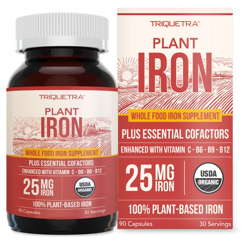 Organic Iron Supplement | Whole Food Iron & Cofactors, 25 mg Elemental ...