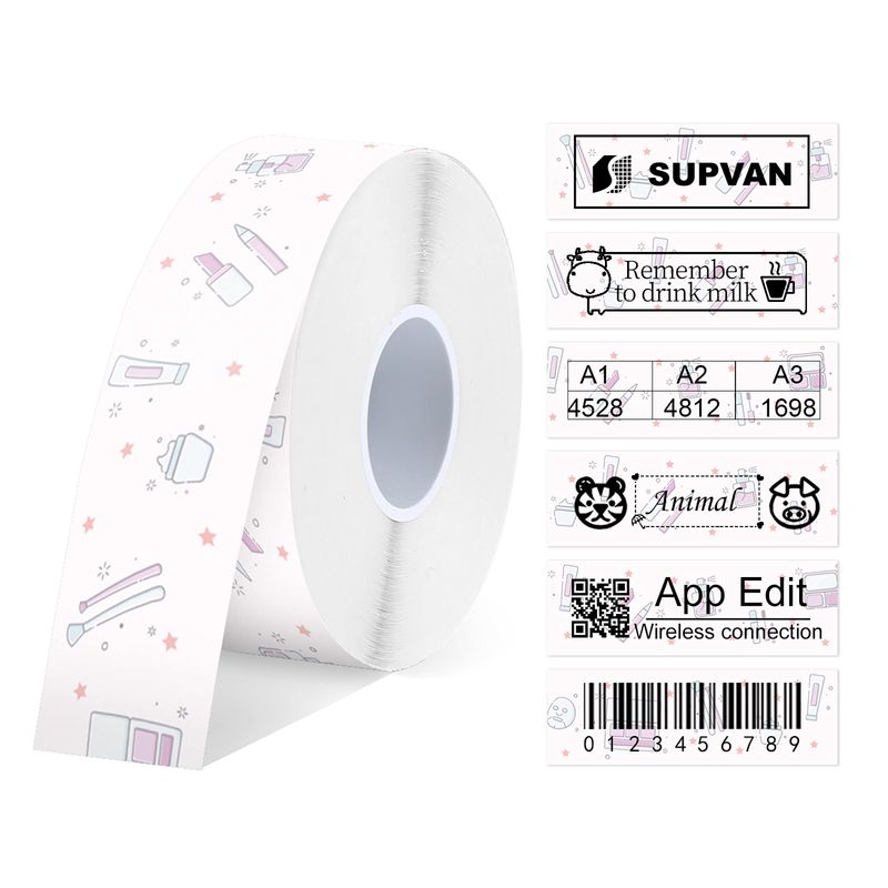 SUPVAN E10 & E11 Label Maker Tape, 0.59in × 19.7ft (15mm × 6m) Genuine ...