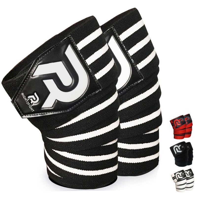 R2F Knee Wraps, Knee Support Weight Lifting, 2 pack sports wraps for ...