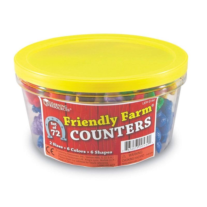 Learning Resources Friendly Farm Animal Counters - 72 Pieces, Ages 3 ...