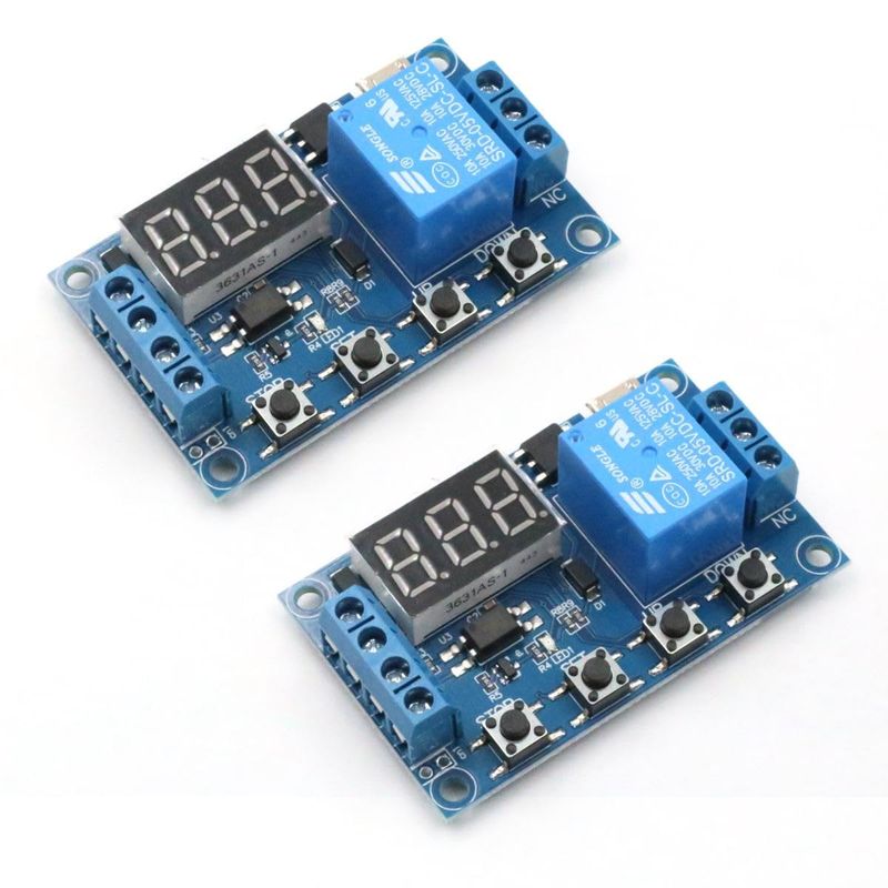 winova 2 Pack Automation Relay Timer Relay DC 6V-30V Digital Delay Timer LED Display Smart ...