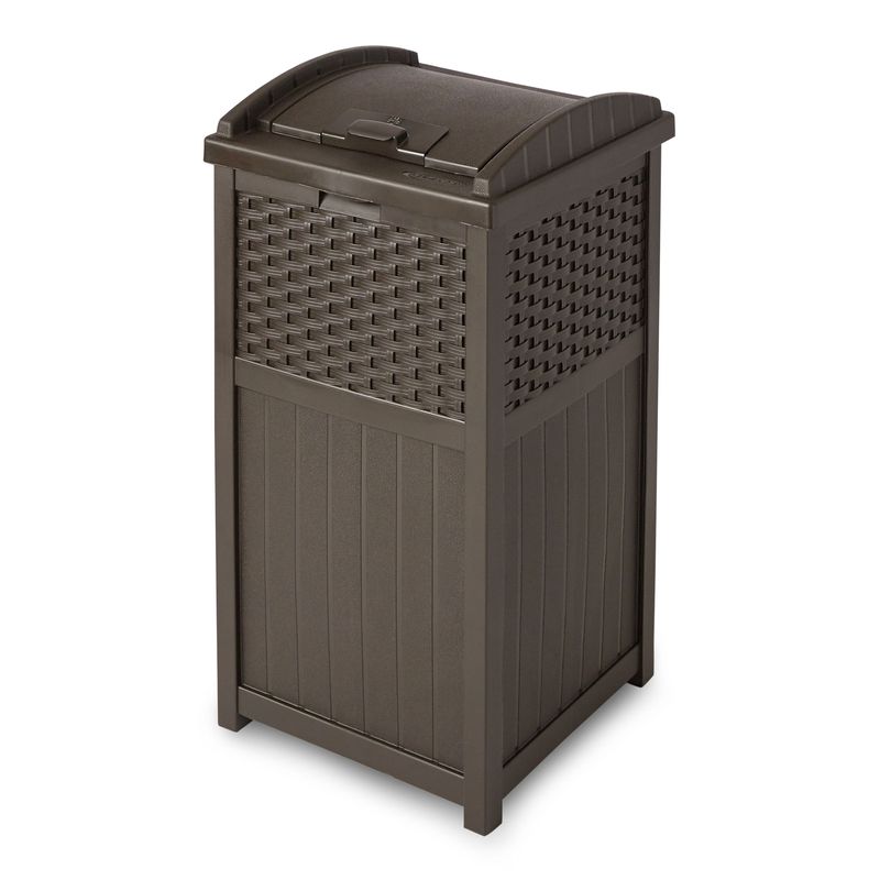 Suncast GHW1732 Trashcan Hideaway Outdoor 33 Gallon Garbage Waste Bin ...