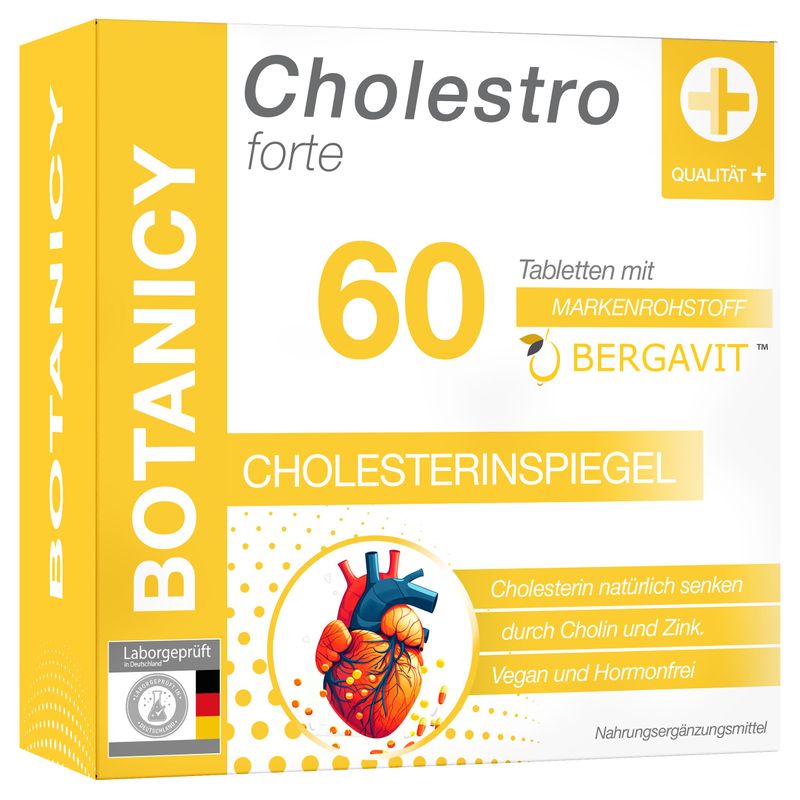 BOTANICY Cholestro Forte with Bergavit® - Cholesterol Naturally Lower ...