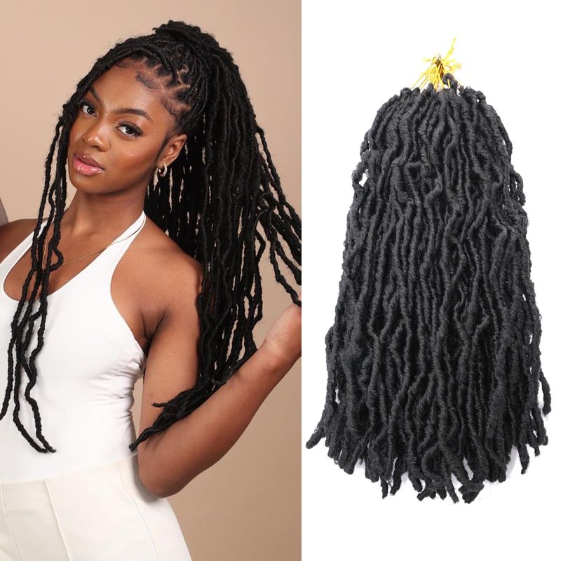 LocsGuard Soft Locs 12 inch 8 Packs Faux Locs Crochet Hair Black Pre ...
