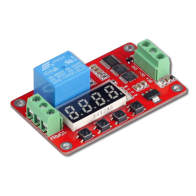 UCTRONICS DC 12V Programmable Multifunction Time Delay Relay Module with Segment LEDs Display ...