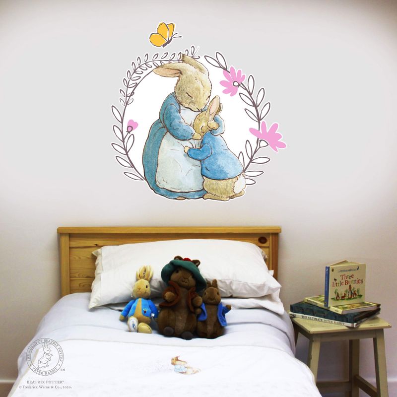 Peter Rabbit Wall Sticker - Peter and Josephine Flower Wreath ...