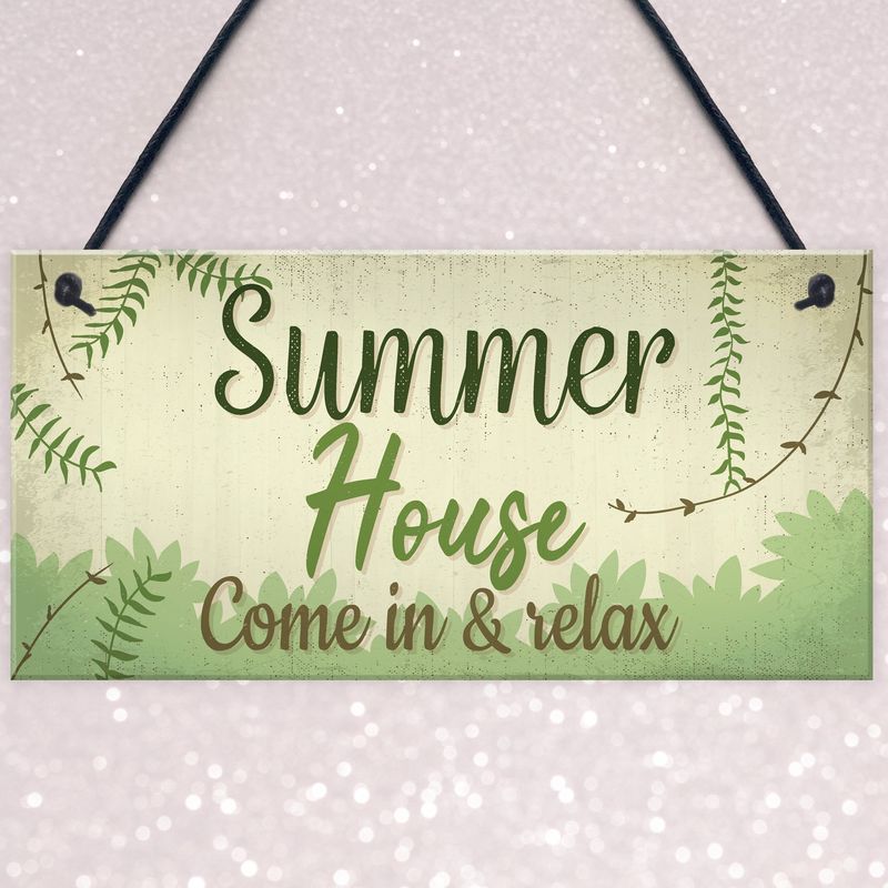 RED OCEAN Welcome Summer House Plaque Shed Garden Sign Outdoor Decor ...