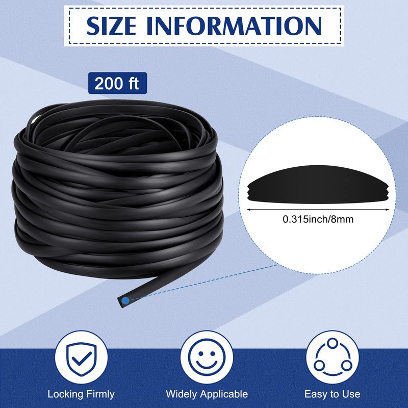 Flat Screen Spline 0.315 Width Vinyl Screen Spline Flat Bottom and ...