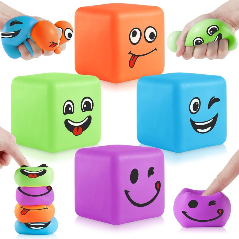 Mini Smile Face Stress Ball for Kid 4 Pack, Funny Slow Rising Balls ...