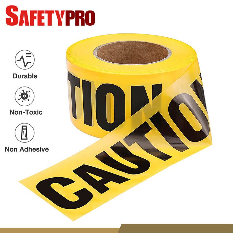 SafetyPro Caution Tape Roll 3 in X 1000 ft Warning Safety Tapes Bold Black Print - Online ...
