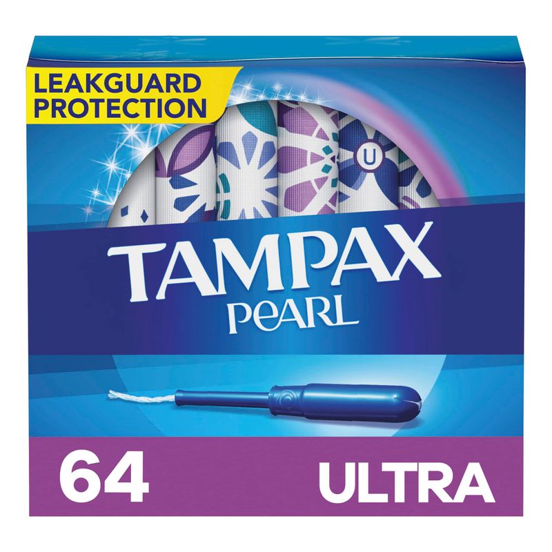 Tampax Pearl Tampons Ultra Absorbency with BPA-Free Plastic Applicator ...